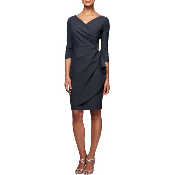 Alex Evenings | Dresses | Alex Evenings Embellished Ruched Compression ...